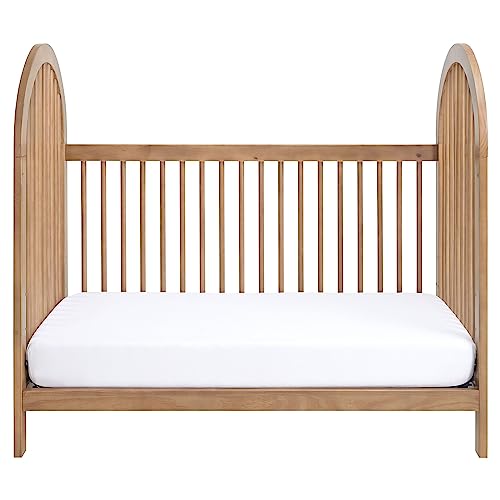 Oxford Baby Everlee Modern High Arch 3-in-1 Convertible Island Crib with Round Spindles, Honey Wood