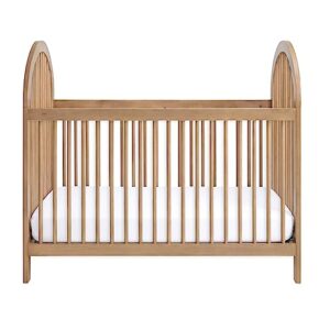 Oxford Baby Everlee Modern High Arch 3-in-1 Convertible Island Crib with Round Spindles, Honey Wood