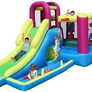 Multifunctional Trampoline/Children Slide/Inflatable Castle and Slide,/Outdoor Playground/Home Square Trampoline/Best Gift for Children Color 230 485 223Cm