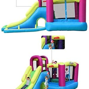 Multifunctional Trampoline/Children Slide/Inflatable Castle and Slide,/Outdoor Playground/Home Square Trampoline/Best Gift for Children Color 230 485 223Cm