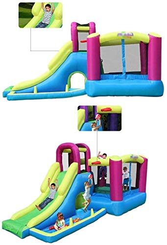 Multifunctional Trampoline/Children Slide/Inflatable Castle and Slide,/Outdoor Playground/Home Square Trampoline/Best Gift for Children Color 230 485 223Cm