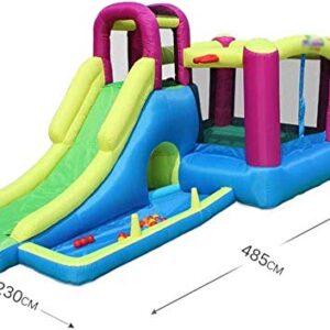 Multifunctional Trampoline/Children Slide/Inflatable Castle and Slide,/Outdoor Playground/Home Square Trampoline/Best Gift for Children Color 230 485 223Cm