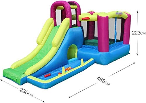 Multifunctional Trampoline/Children Slide/Inflatable Castle and Slide,/Outdoor Playground/Home Square Trampoline/Best Gift for Children Color 230 485 223Cm