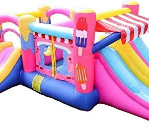 Inflatable Castle and Slide, Outdoor Trampoline Castle Children s Playground Children s Fitness Equipment Gift for Your Child Colors 520 272 202cm