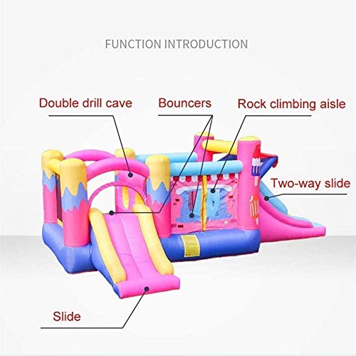 Inflatable Castle and Slide, Outdoor Trampoline Castle Children s Playground Children s Fitness Equipment Gift for Your Child Colors 520 272 202cm