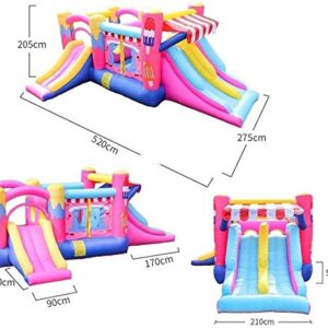 Inflatable Castle and Slide, Outdoor Trampoline Castle Children s Playground Children s Fitness Equipment Gift for Your Child Colors 520 272 202cm