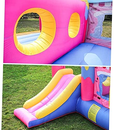 Inflatable Castle and Slide, Outdoor Trampoline Castle Children s Playground Children s Fitness Equipment Gift for Your Child Colors 520 272 202cm