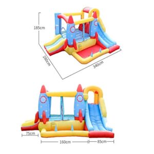 Children's Inflatable Castle Rocket Jumping Bed Indoornd Outdoor Children's Trampoline Household Playground Toys