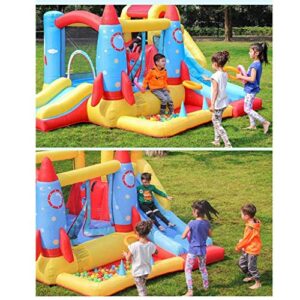 Children's Inflatable Castle Rocket Jumping Bed Indoornd Outdoor Children's Trampoline Household Playground Toys