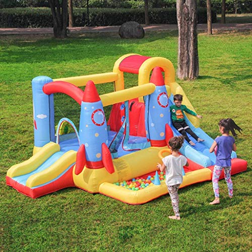 Children's Inflatable Castle Rocket Jumping Bed Indoornd Outdoor Children's Trampoline Household Playground Toys