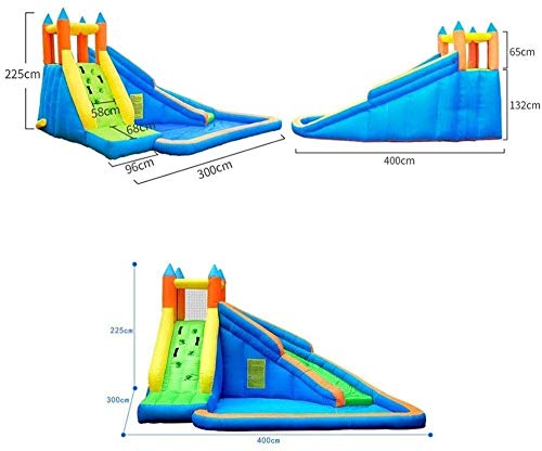 Inflatable Castle and Slide,S Children S Slides Inflatable Water-Spraying Small Rock Climbing Indoor and Outdoor Naughty Castles Square Children S Playground Colors 400 300 225Cm