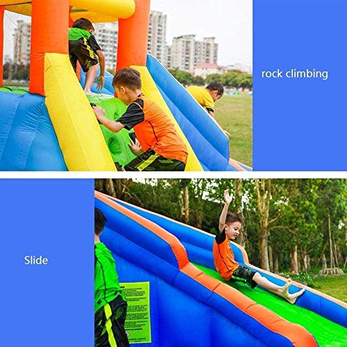 Inflatable Castle and Slide,S Children S Slides Inflatable Water-Spraying Small Rock Climbing Indoor and Outdoor Naughty Castles Square Children S Playground Colors 400 300 225Cm