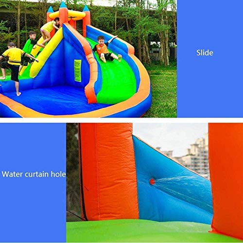 Inflatable Castle and Slide,S Children S Slides Inflatable Water-Spraying Small Rock Climbing Indoor and Outdoor Naughty Castles Square Children S Playground Colors 400 300 225Cm