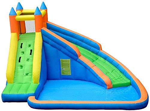 Inflatable Castle and Slide,S Children S Slides Inflatable Water-Spraying Small Rock Climbing Indoor and Outdoor Naughty Castles Square Children S Playground Colors 400 300 225Cm