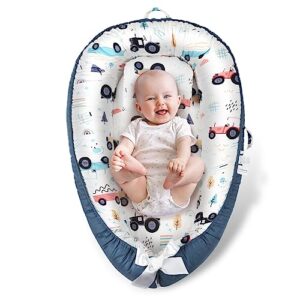 baby lounger cover adjustable baby nest cover for co sleeping, ultra soft cotton baby bed cover perfect for traveling and napping