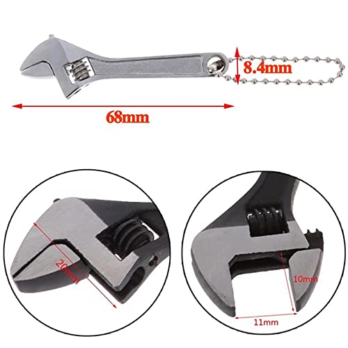 TUJOBA Wrenches， 1pc Mini Wrench Keychain Multifunction Car Metal Adjustable Universal Spanner for Repairing Tools Men Special