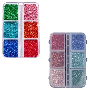 Crushed Glass Glitter Multicolor Irregular Metal Fragments Broken Glass Sprinkling Coarse Glitter Suitable for Nail Broken Glass Pieces for Resin Crafts