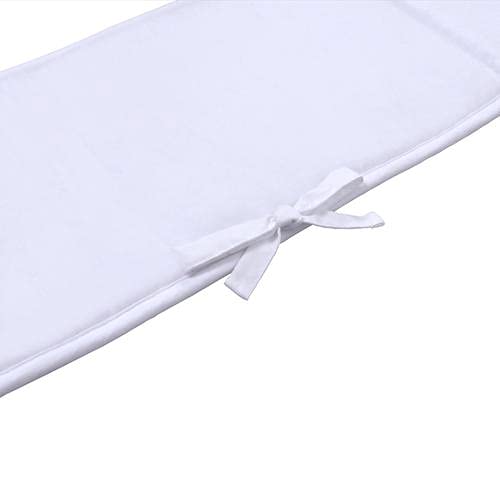 Crib Bumpers Padded for Baby Boys Girls' Crib, Crib Liner Bumper Pads for Crib 4 Sides, Prevent Bumperless Crib Bedding Set Safer Crib Bumper, Crib Protector Crib Padding Bumper (Solid.White)