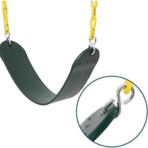 2 Pack Green Swing Seats with Heavy Duty Chains Easy to Install Suitable for Kids Outdoor Backyard Playground