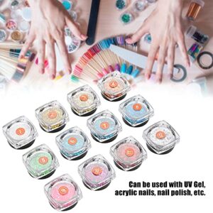 12 Colors/Set Nail Glitter Sequins, Splarkly Nail Sequins Manicure Paillettes Ultrathin Face Body Glitters DIY Decals Decoration