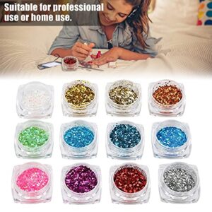 12 Colors/Set Nail Glitter Sequins, Splarkly Nail Sequins Manicure Paillettes Ultrathin Face Body Glitters DIY Decals Decoration