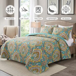 TWINRUN 2 Quilt Sets King Size,Lightweight Quilted Bedspread Set+Boho King Quilt Bedding Set