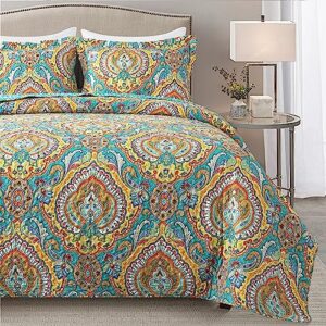 TWINRUN 2 Quilt Sets King Size,Lightweight Quilted Bedspread Set+Boho King Quilt Bedding Set