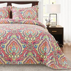 TWINRUN 2 Quilt Sets King Size,Lightweight Quilted Bedspread Set+Boho King Quilt Bedding Set