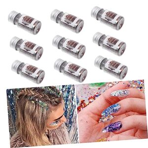 FRCOLOR 12 Glitter Powder Flash Suit Face Glitter Stickers Nail Sets Sparkly Fingertip Decal Sparkle Nail Sequin The Pet Brown Sequins Accessory Manicure Sticker Nail Shining Pieces