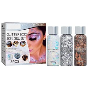 sequin gel set makeup fish scale sequin gel glitter stage performance eyeshadow makeup props suitable for festive masquerade birthday makeup korean glitter liner