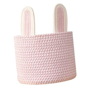 alasum rabbit ear storage basket woven hamper basket for clothes basket for toys sundries basket blanket jute rope basket clothes table storage box storage organizer for toy home basket