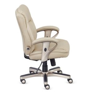 nbf signature series Taupe Faux Leather Petite Low Height Computer Chair Status Collection