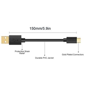 CableCreation Short USB to USB C 0.5FT USB A to USB C 3A Fast Charging Cable 480Mbps for Power Bank Galaxy S23 S23+ S22 S21 S20/MacBook, Pixel, 15cm Black