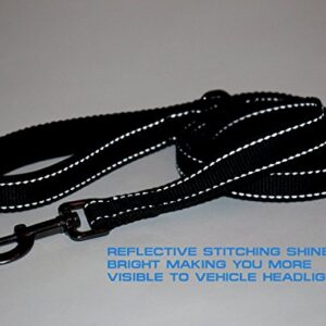 Max and Neo Reflective Nylon Dog Leash - We Donate a Leash to a Dog Rescue for Every Leash Sold (Black, 6x1)