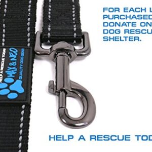 Max and Neo Reflective Nylon Dog Leash - We Donate a Leash to a Dog Rescue for Every Leash Sold (Black, 6x1)