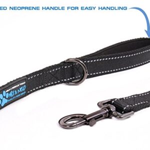 Max and Neo Reflective Nylon Dog Leash - We Donate a Leash to a Dog Rescue for Every Leash Sold (Black, 6x1)