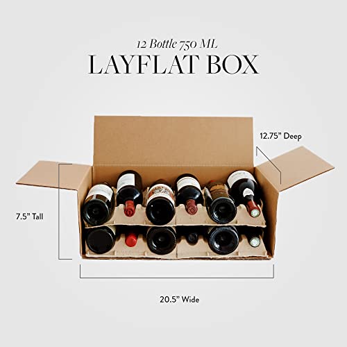 Wine Storage Boxes - Layflat Style - 12 Bottle 750 ML (QTY: 10 Boxes)