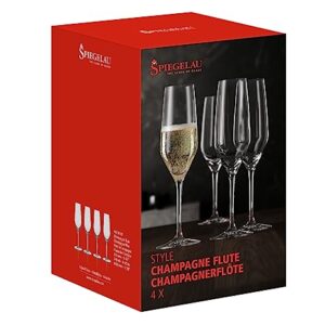 Spiegelau Style Sparkling Wine Glasses (Set of 4), Clear