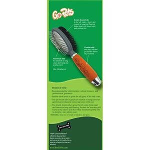 GoPets Professional Double Sided Pin & Bristle Brush for Dogs & Cats Grooming Comb Cleans Pets Shedding & Dirt for Short Medium or Long Hair