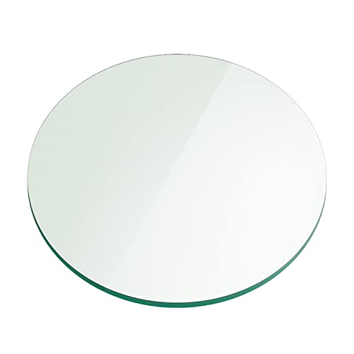 Fab Glass and Mirror 42" Inch Round 1/4 Inch Thick Flat Polished Tempered Glass Table Top, 42 Inch, Clear