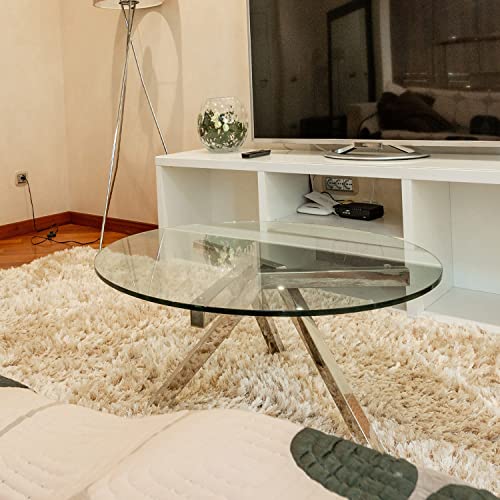 Fab Glass and Mirror 42" Inch Round 1/4 Inch Thick Flat Polished Tempered Glass Table Top, 42 Inch, Clear