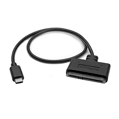 StarTech.com USB C to SATA Adapter - External Hard Drive Connector for 2.5'' SATA Drives - SATA SSD / HDD to USB C Cable (USB31CSAT3CB) Black