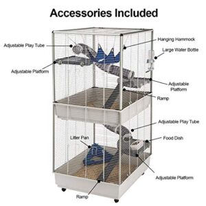 Ferplast Ferret Tower Two-Story Ferret Cage | XXL| Ferret Cage Measures 29.5L x 31.5W x 63.4H - Inches