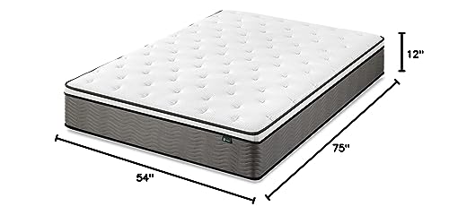 ZINUS 12 Inch Support Plus Pocket Spring Hybrid Mattress / Extra Firm Feel / Heavier Coils for Durable Support / Pocket Innersprings for Motion Isolation / Mattress-in-a-Box, Full