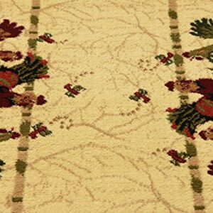 Unique Loom Barnyard Collection Area Rug - Farm (2' 7" x 10' Runner, Cream/ Black)