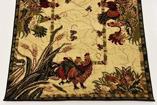 Unique Loom Barnyard Collection Area Rug - Farm (2' 7" x 10' Runner, Cream/ Black)