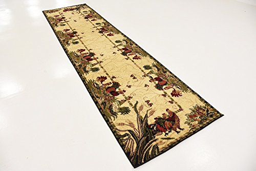 Unique Loom Barnyard Collection Area Rug - Farm (2' 7" x 10' Runner, Cream/ Black)