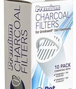 Premium Charcoal Filters for PetSafe Drinkwell 360 Fountains, Pack of 10