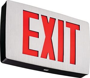 lithonia lighting le s 1 r face led exit sign aluminum housing, black/silver