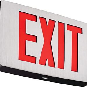 Lithonia Lighting LE S 1 R Face LED Exit Sign Aluminum Housing, Black/Silver